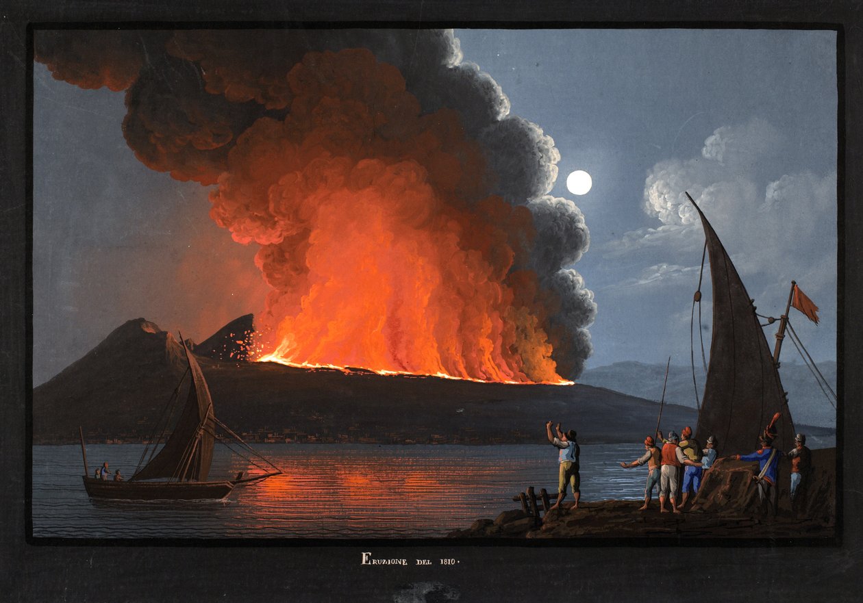 Vesuvius, eruption of 1810 by Italian School