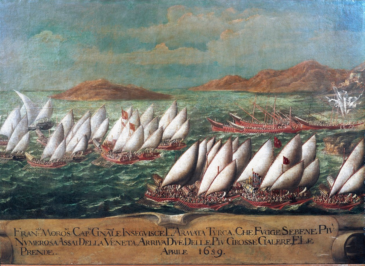 War of Candia (Crete): the Venetian fleet during the campaign led by ...