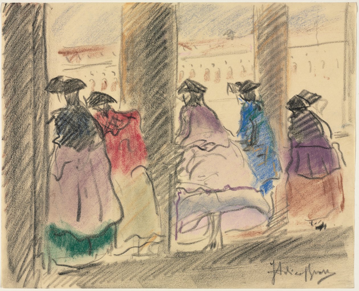 Figures in Masquerade on the Loggia of the Ducal Palace, Venice