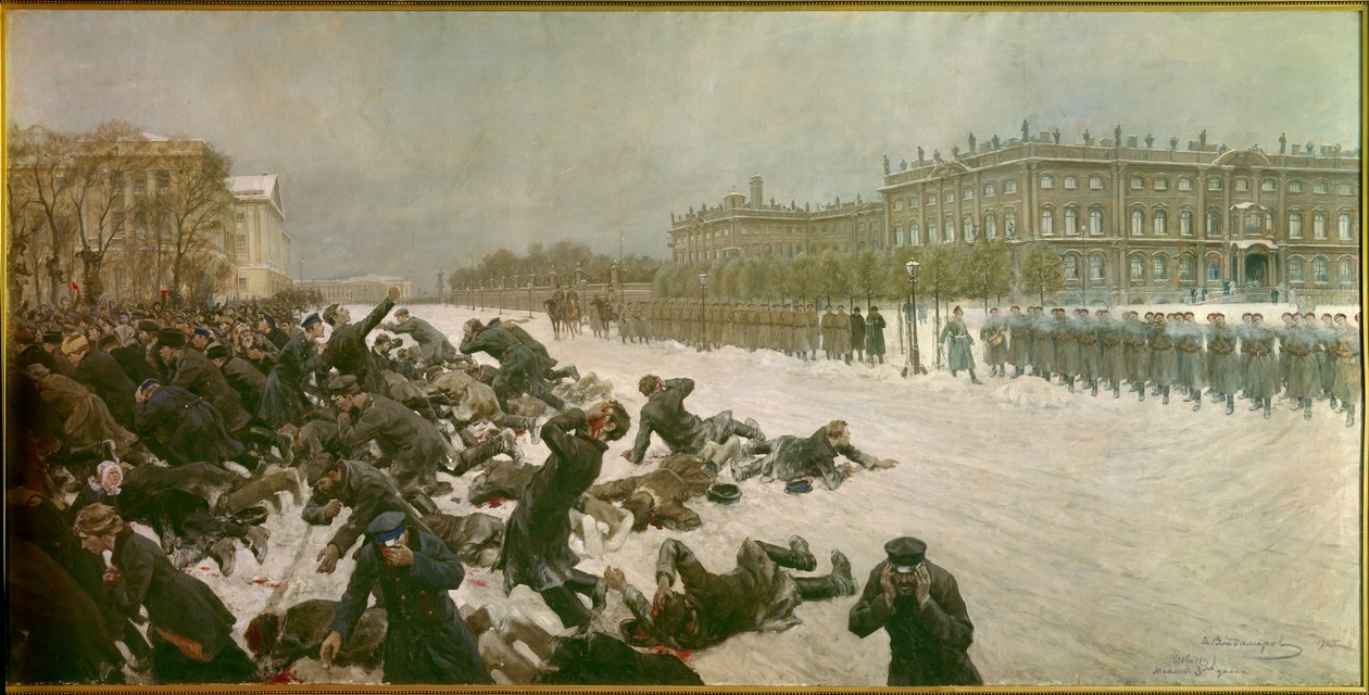 Beginning of the Russian Revolution of 1905: Shooting in the Palace ...