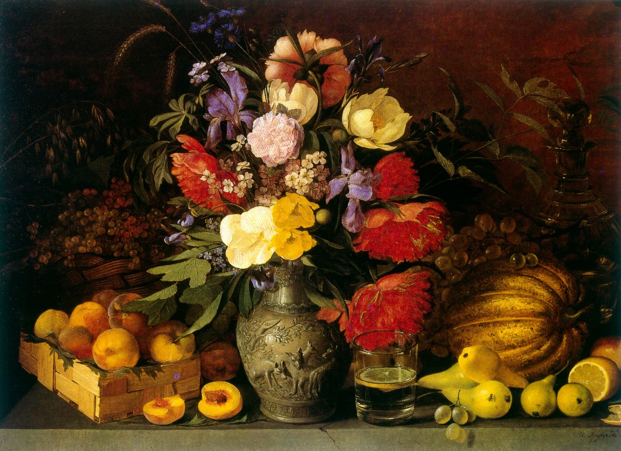 Still Life with Flowers and Fruits by Ivan Khrutsky