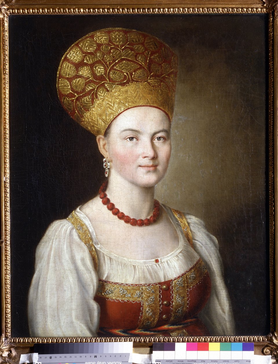 Female Portrait in Russian Dress by Ivan Petrovich Argunov