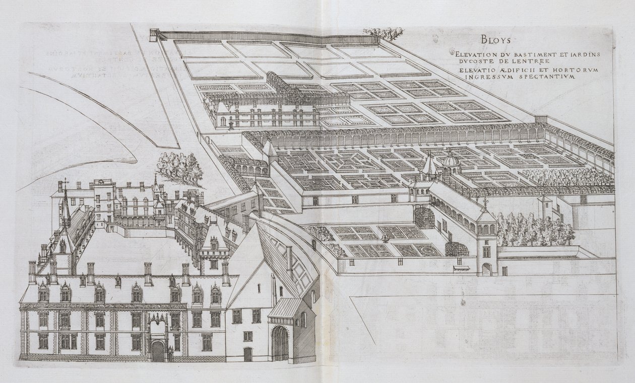 Plan of the enclosed gardens and Chateau de Gaillon, from 'Les Plus ...