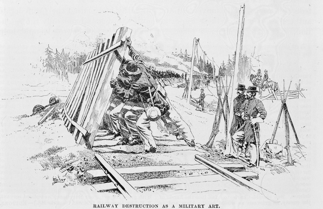Railway Destruction as a Military Art, Illustration from 'Battles and ...