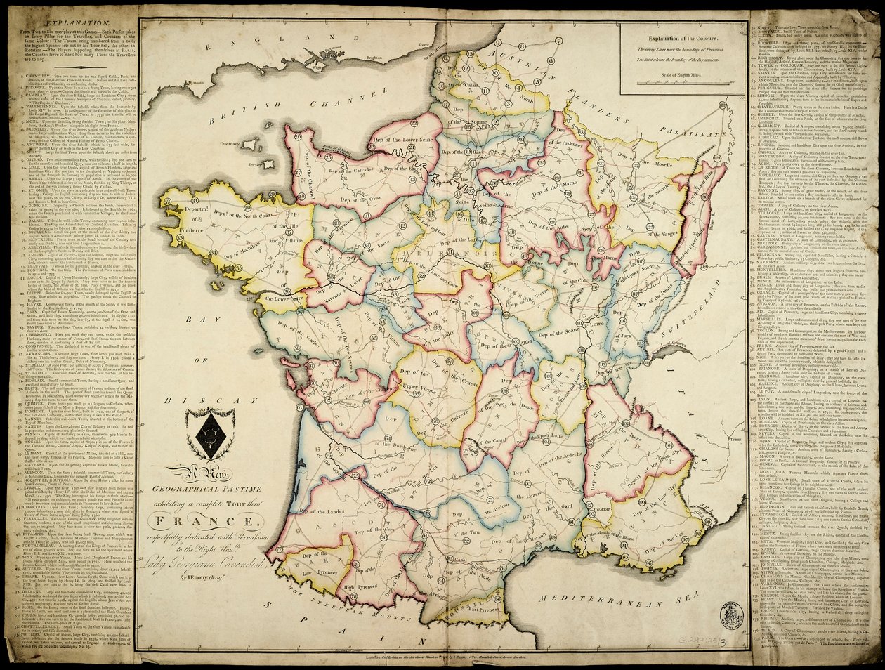 A New Geographical Pastime Exhibiting a Complete Tour Through France ...