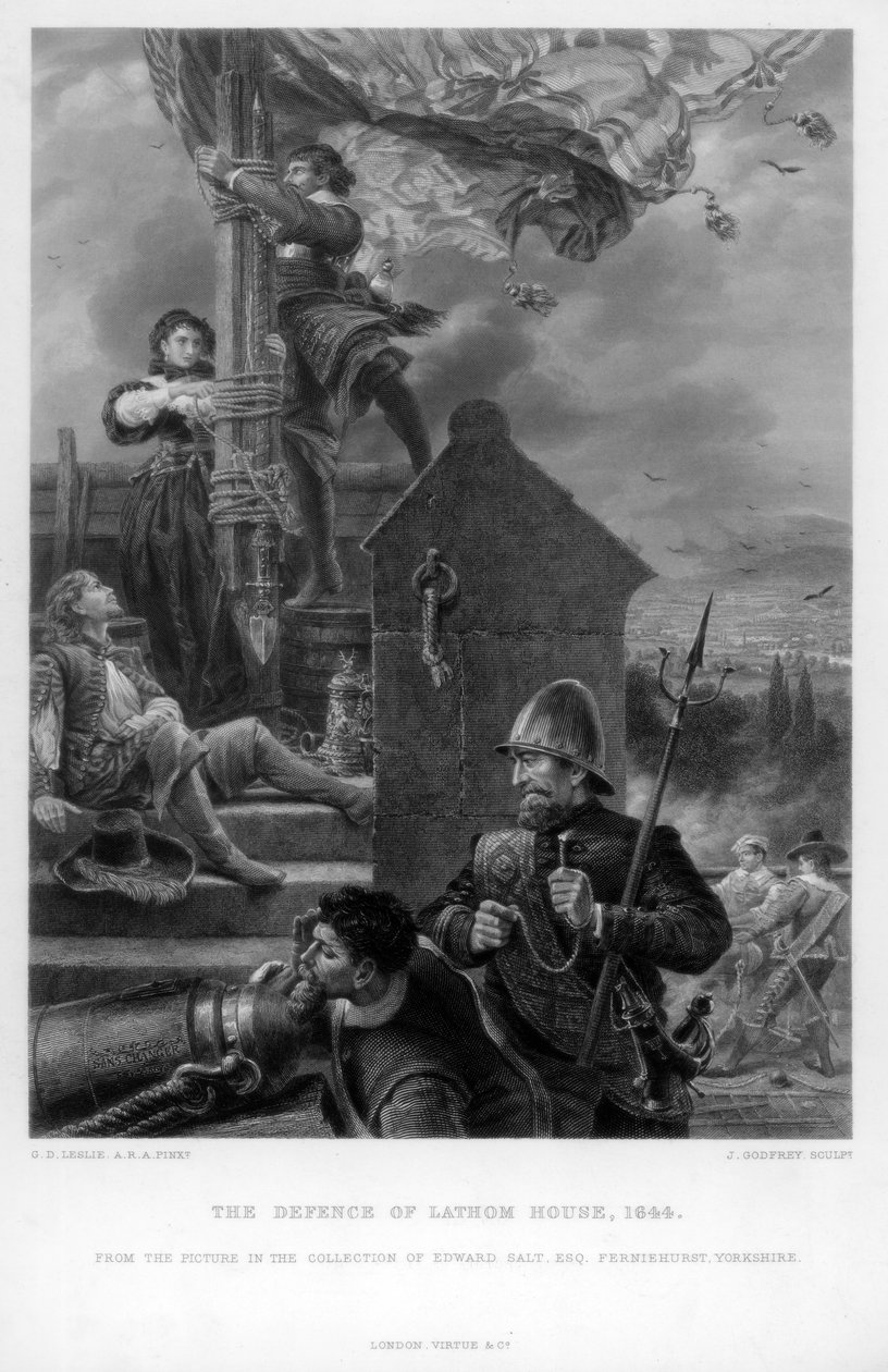 The Defence of Lathom House by J. Godfrey: Fine art print