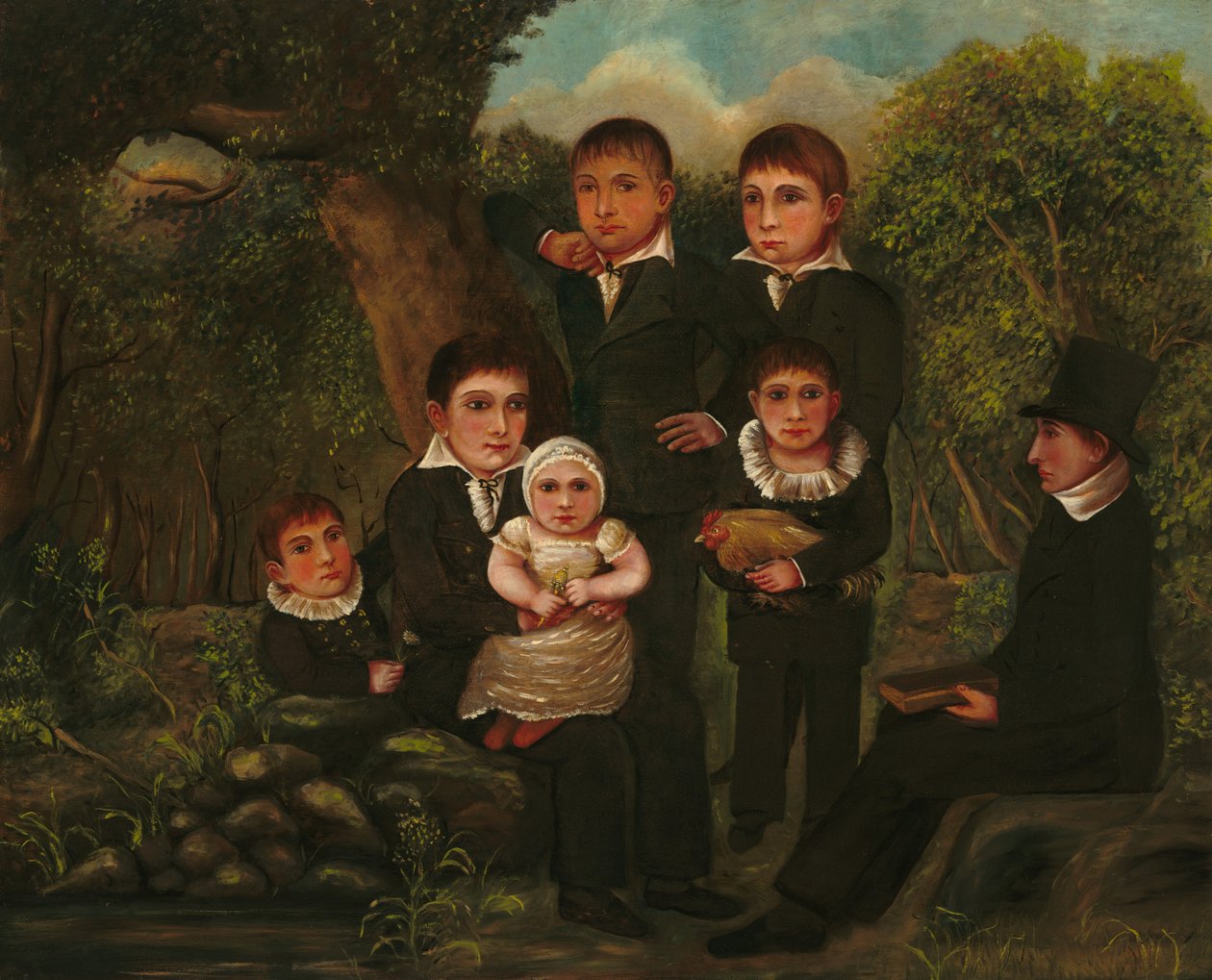 Abraham Clark and His Children by J. H.: Fine art print