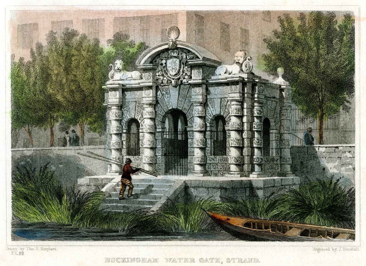 Buckingham Water Gate, Strand, Westminster, London, 1830