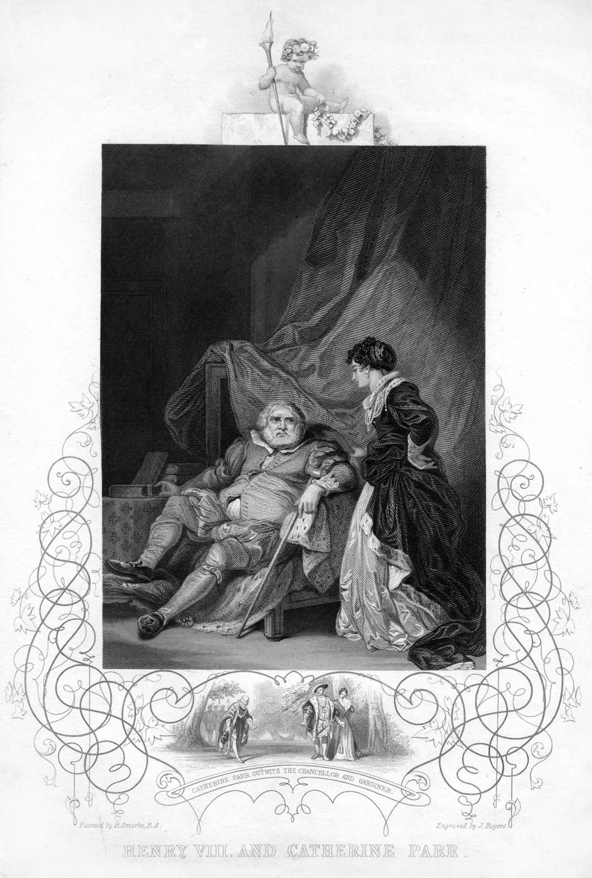 Henry VIII and Catherine Parr by J. Rogers: Fine art print