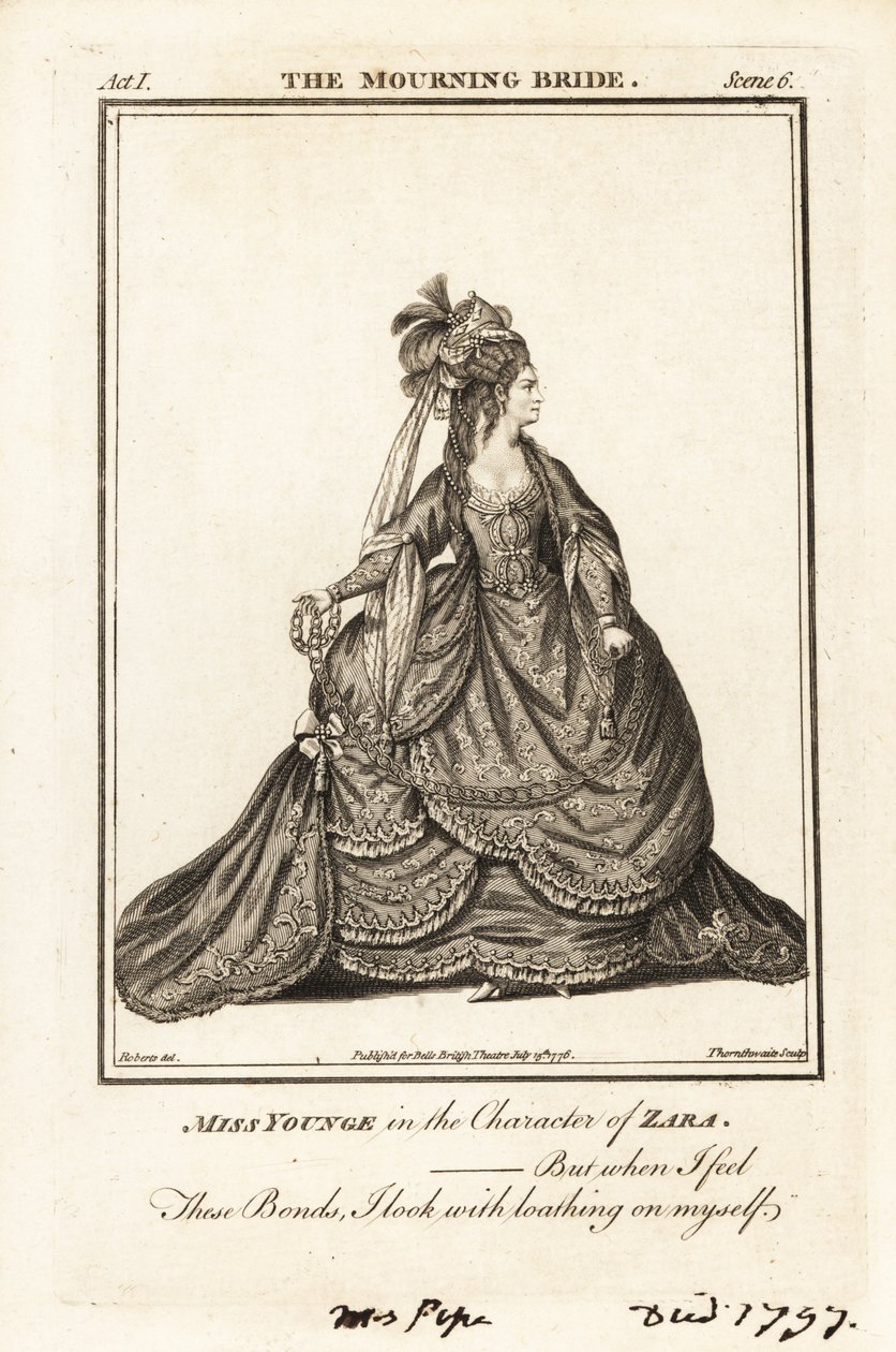 Miss Elizabeth Younge in the character of Zara in William Congreve’s ...