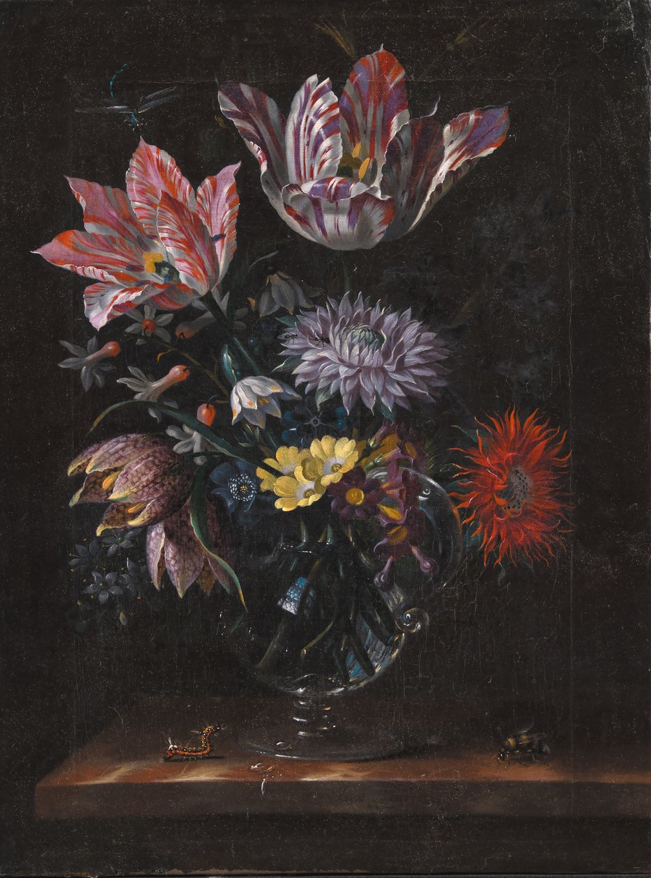 A Glass Vase with Flowers by Jacob Marrel: Fine art print