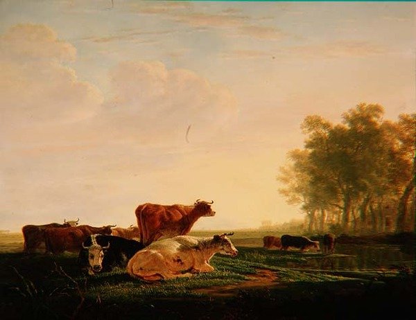 Cattle in a Landscape by Jacob Van Stry: Fine art print