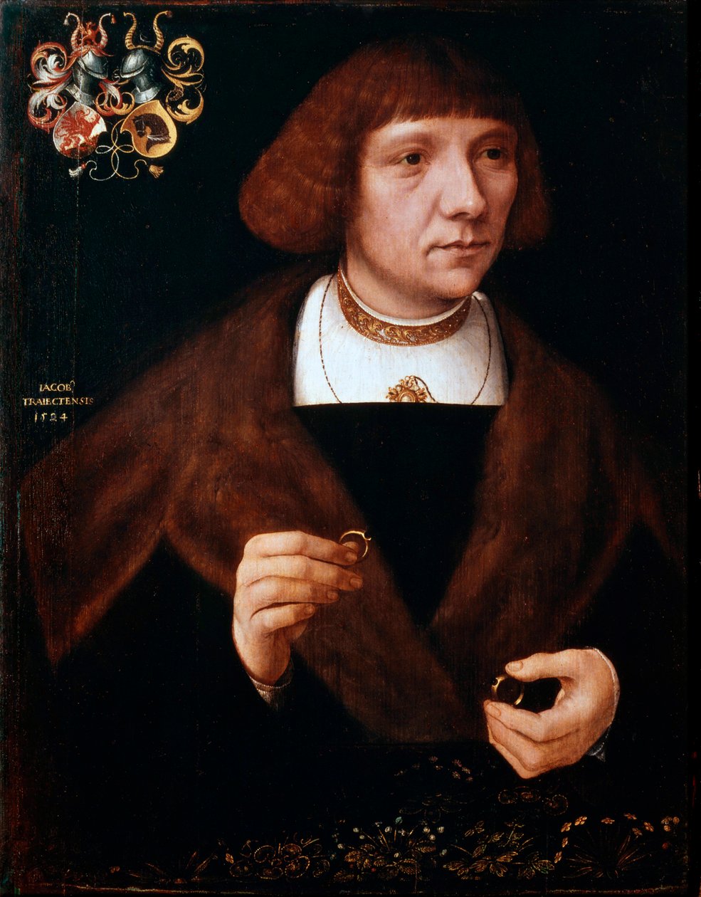 Male portrait with Rings by Jacob van Utrecht