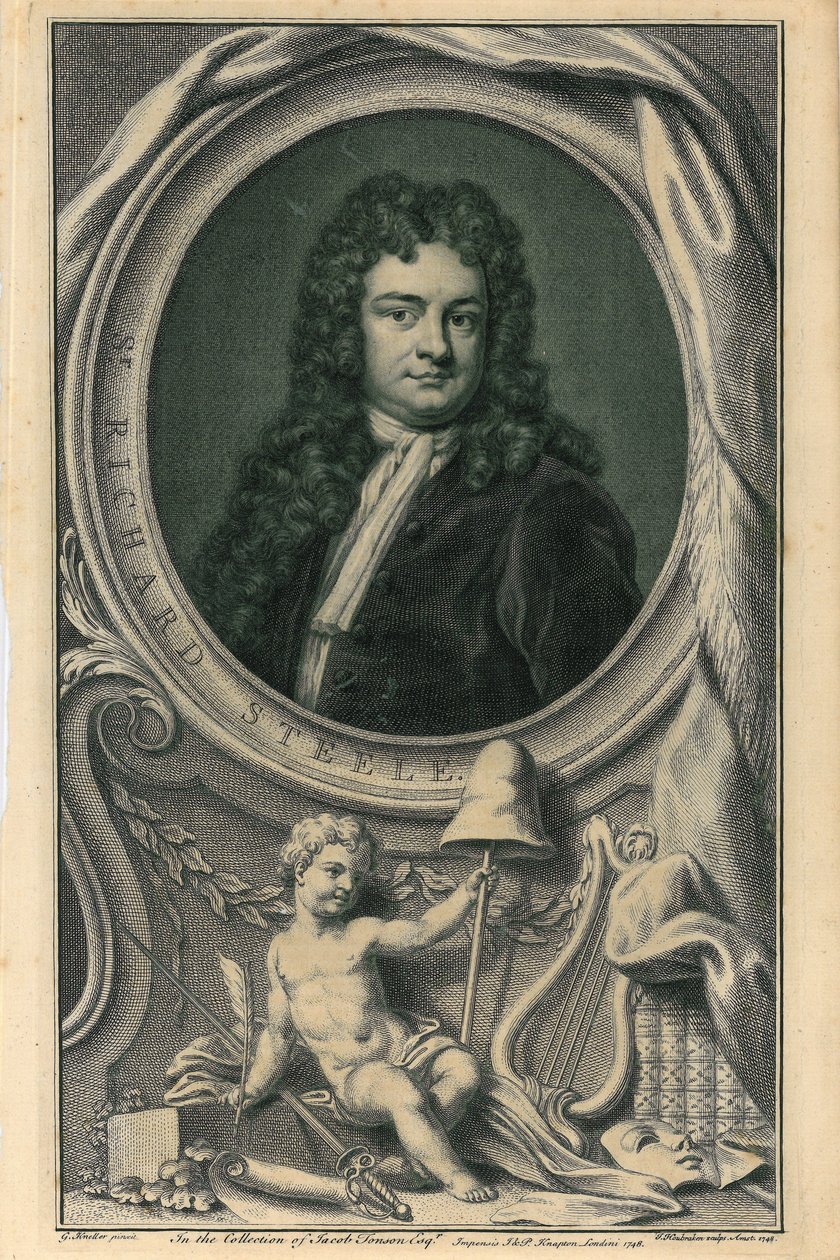 Sir Richard Steele by Jacobus Houbracken: Fine art print