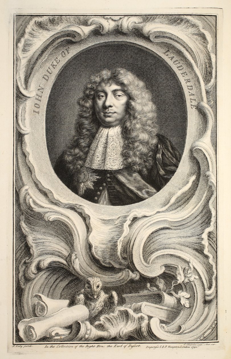 Portrait of John, Duke of Lauderdale, Illustration from 'Heads of ...