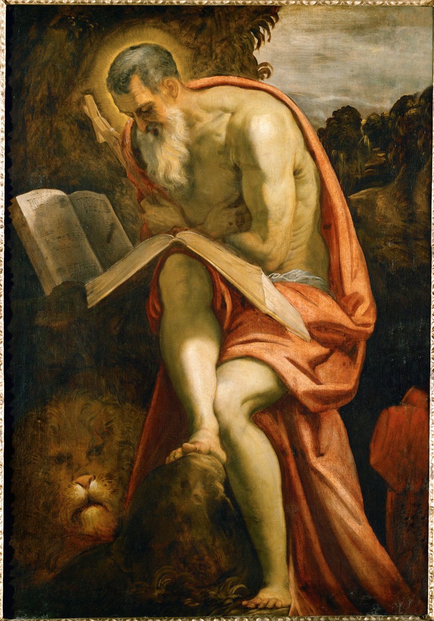 Saint Jerome by Jacopo Robusti Tintoretto: Fine art print