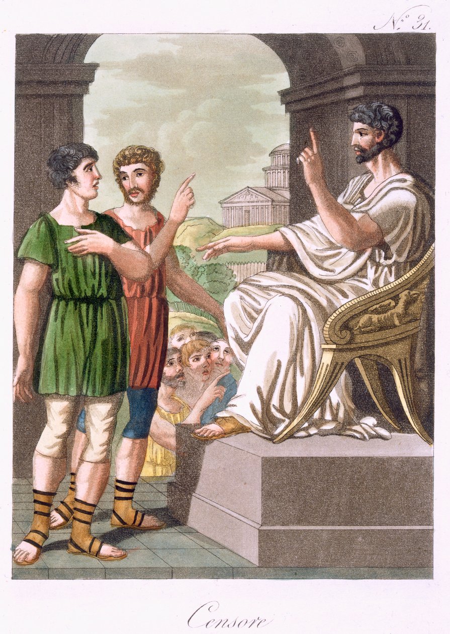 A Roman Censor, illustration from 'L'Antique Rome', engraved by Labrousse