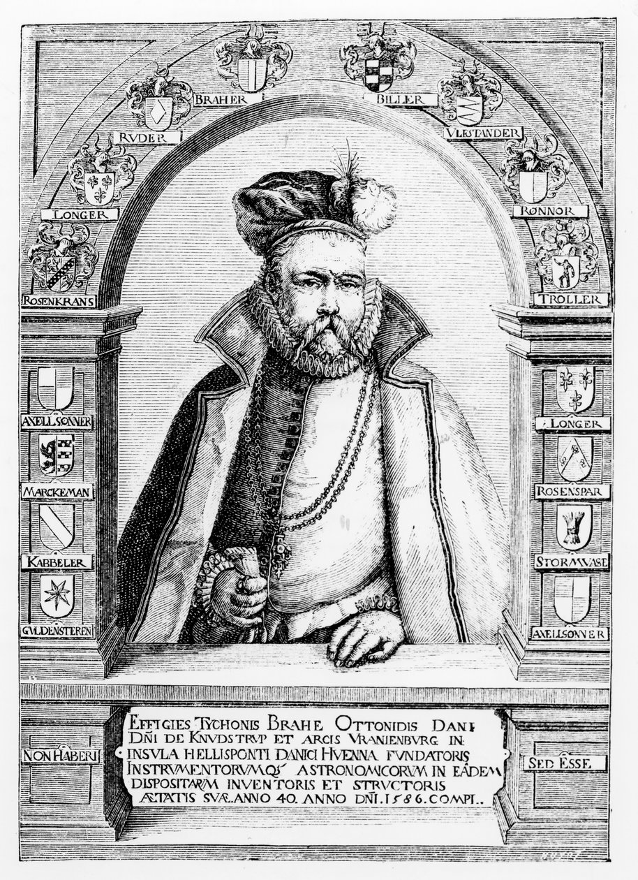 Portrait of Tycho Brahe, Illustration from 'Science and Literature in ...