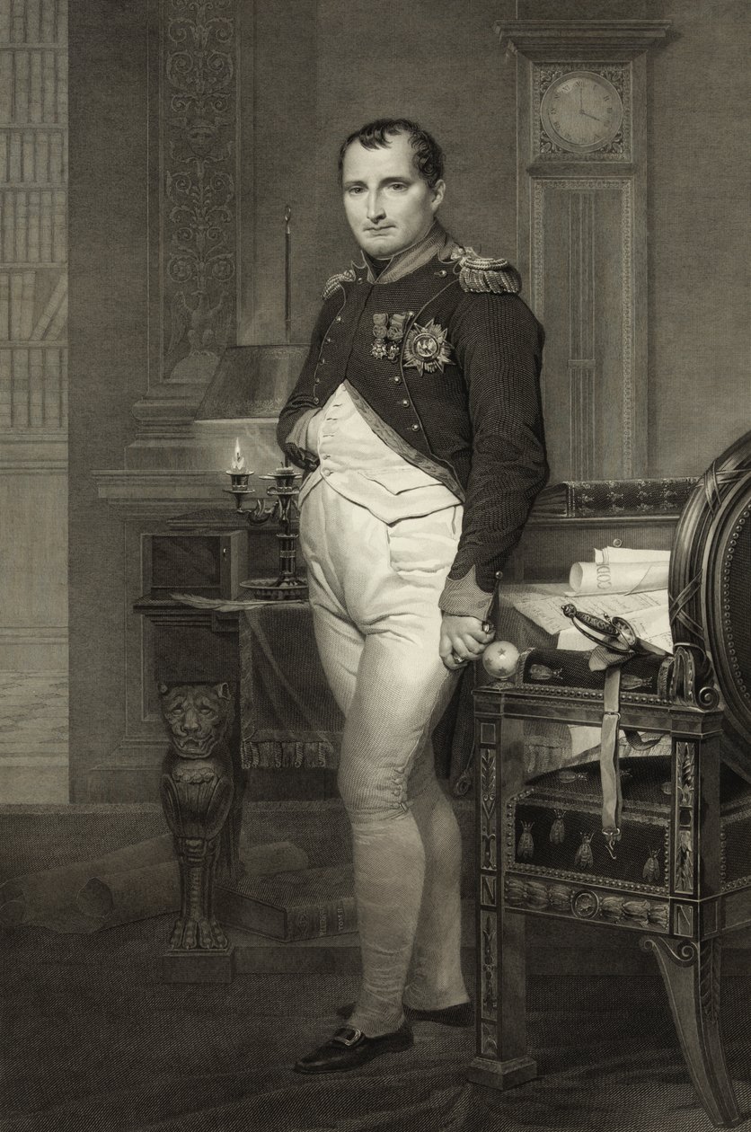 Napoleon I in his study, engraved by Jean Nicholas Laugier