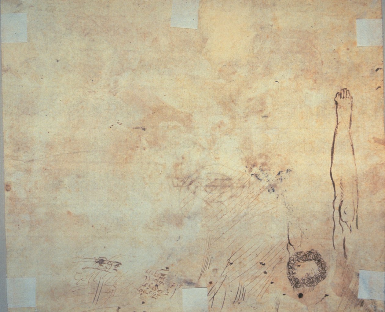 Study of a Leg, Flourish, and Doodles by Jacques Bellange