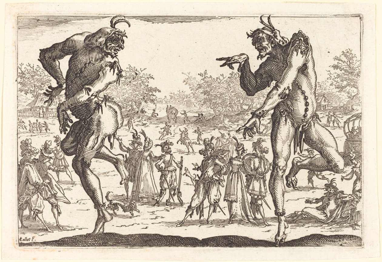 Two Zanni by Jacques Callot: High-quality fine art print