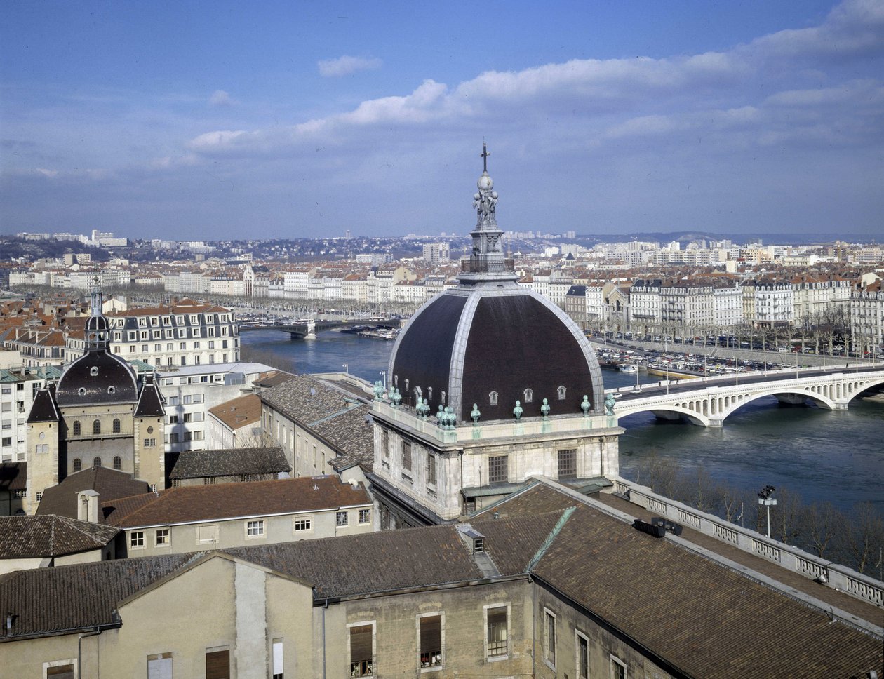 Baroque architecture: Dome of the Hotel Dieu (1741 - 1748). Lyon, Rhone