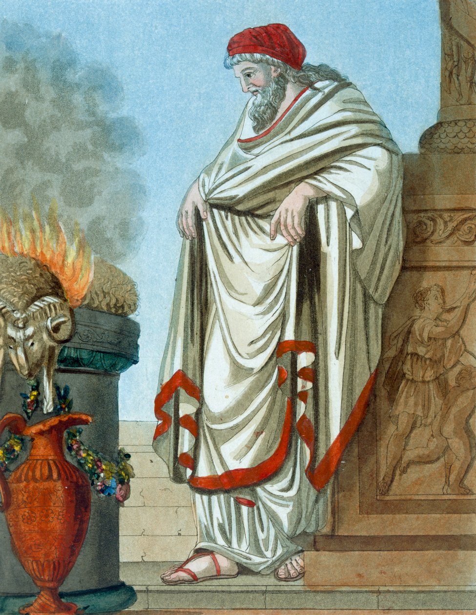 Pontifex Maximus, illustration from 'L'Antique Rome', engraved by ...