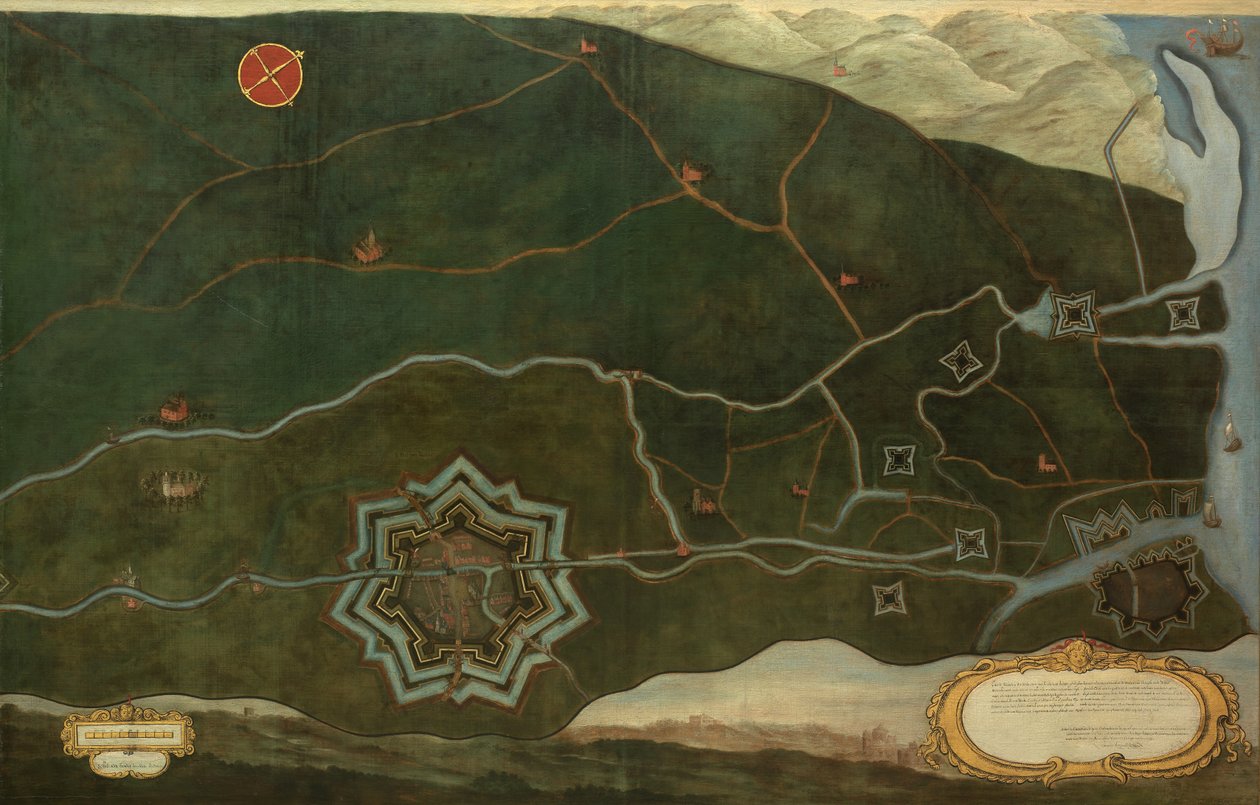 Map of Damme and the Spanish Border Fortresses near Sluis