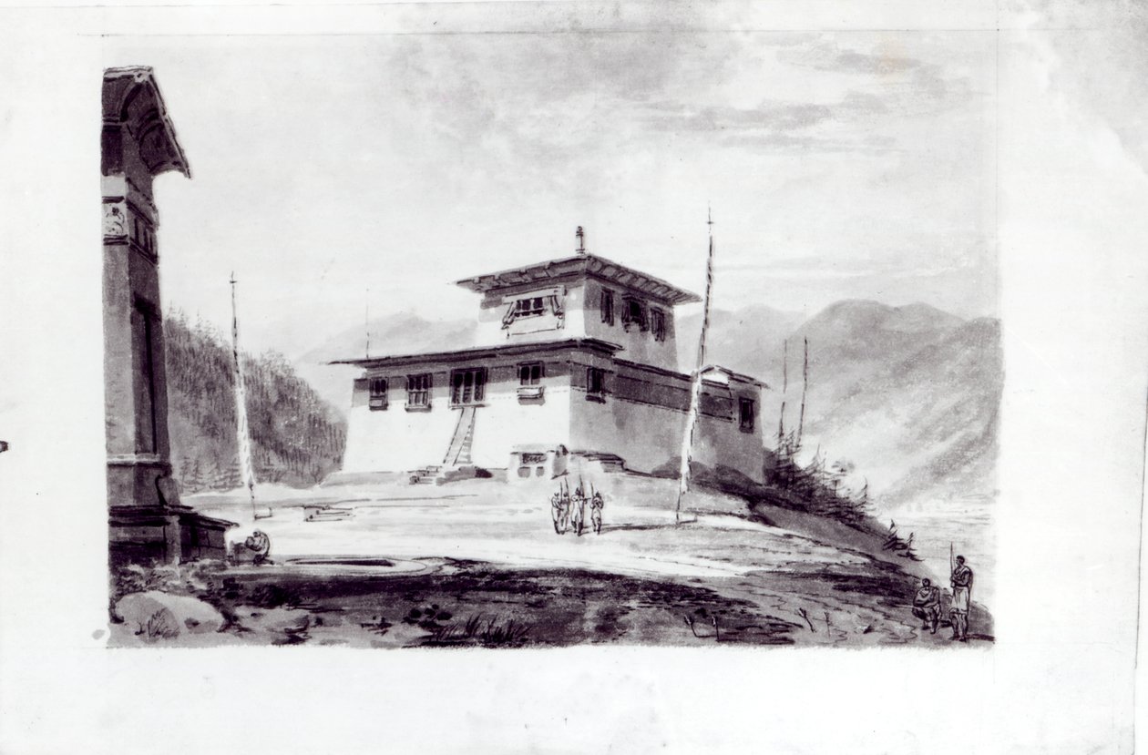 The Residence of Lam Glassa-too, after an engraving by Samuel Davies