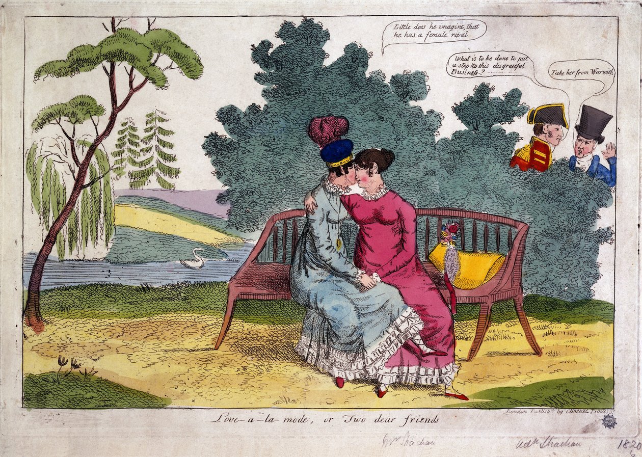 Lady Strachan and Lady Warwick Making Love in a Park, While Their ...