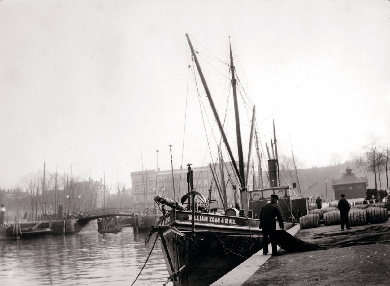Canal Boats, Rotterdam, 1898 by James Batkin