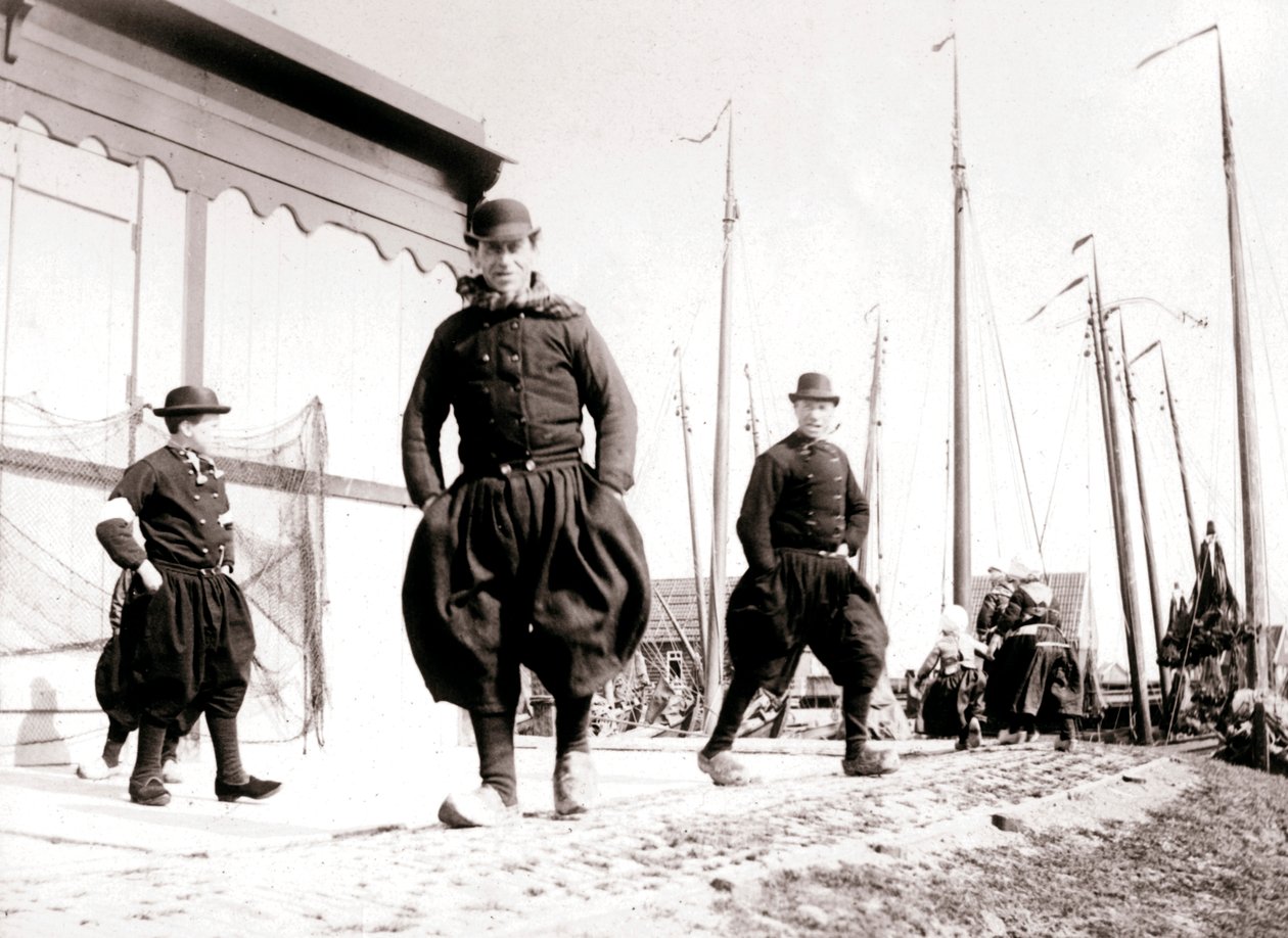 Men in traditional dress, Marken Island, Netherlands
