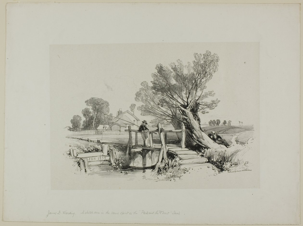 Landscape with Boy Fishing by James Duffield Harding