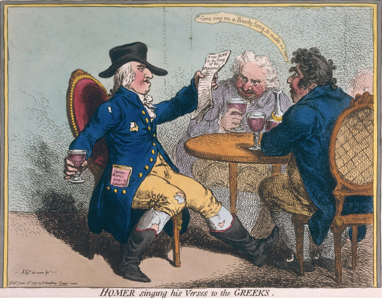 Homer Singing His Verses to the Greeks by James Gillray