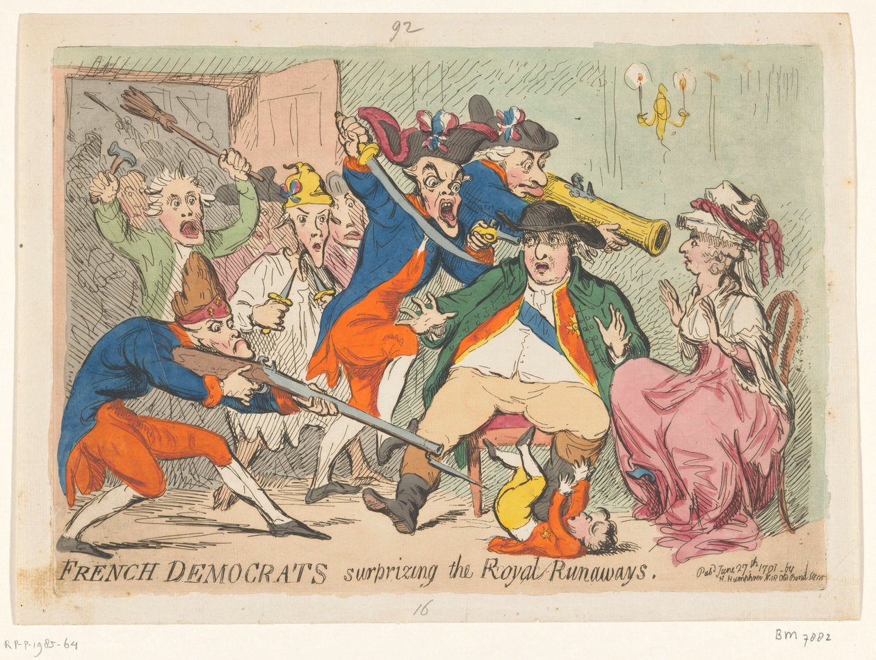 Louis XVI and Marie Antoinette Caught During Their Flight, 1791 (French ...