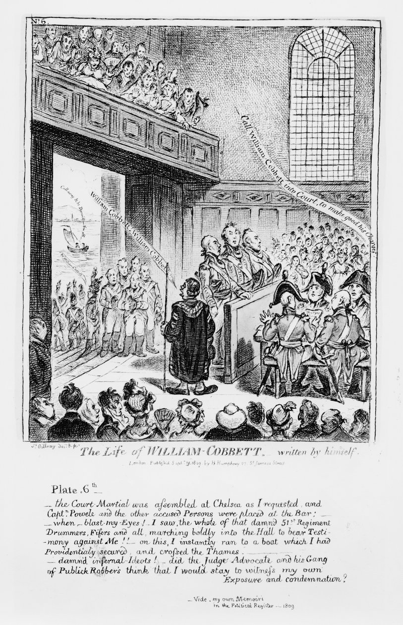 Plate 6, from 'The Life of William Cobbett' by James Gillray