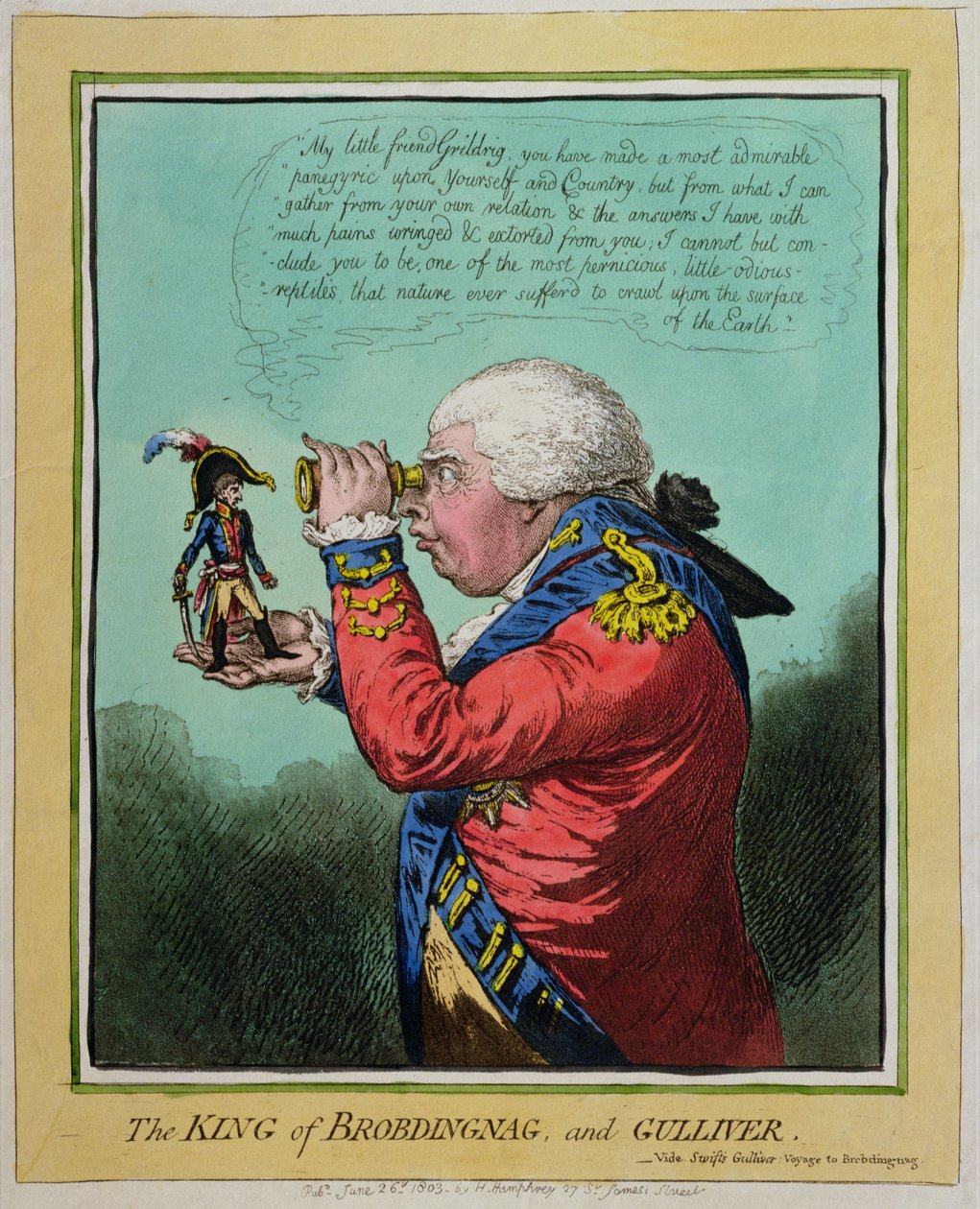 The King of Brobdingnag and Gulliver, Published by Hannah Humphrey in 1803