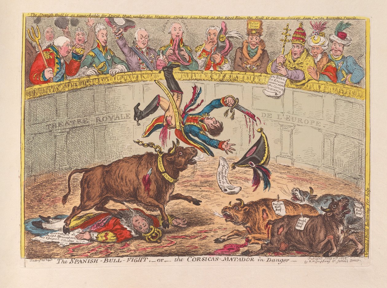 The Spanish Bull Fight or the Corsican Matador in Danger, pub. 1805