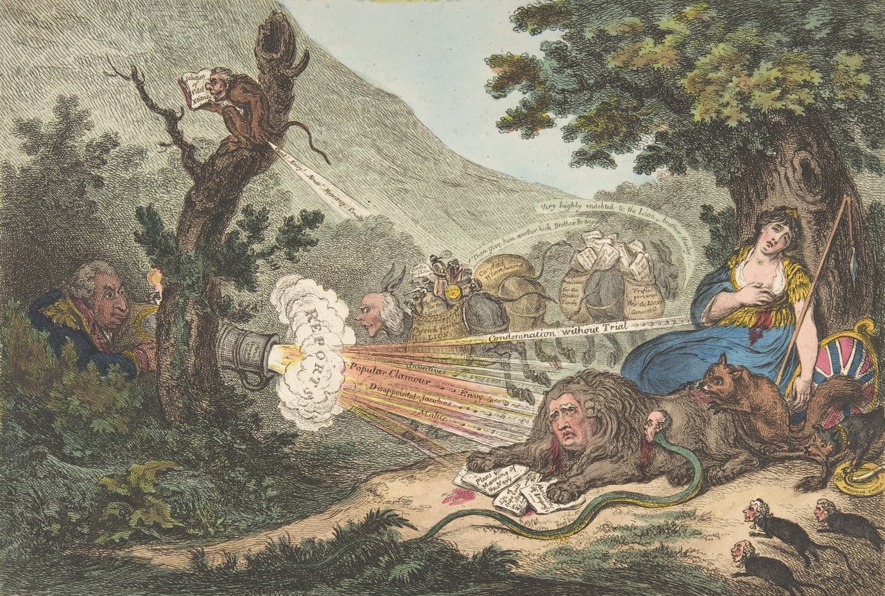 The Wounded Lion by James Gillray: Buy fine art print