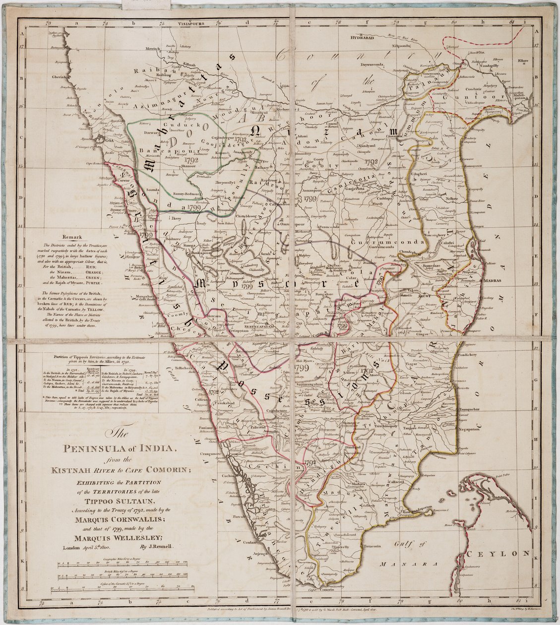 The Peninsula of India from the Kistnah River to Cape Comorin