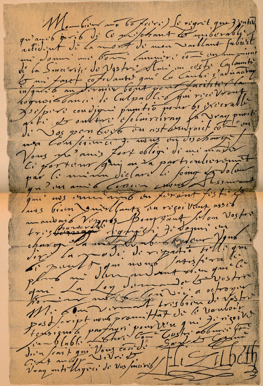 A letter from Queen Elizabeth I to King James VI