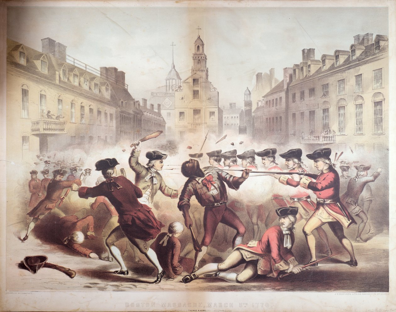 Death of Crispus Attucks at the Boston Massacre, 5th March, 1770