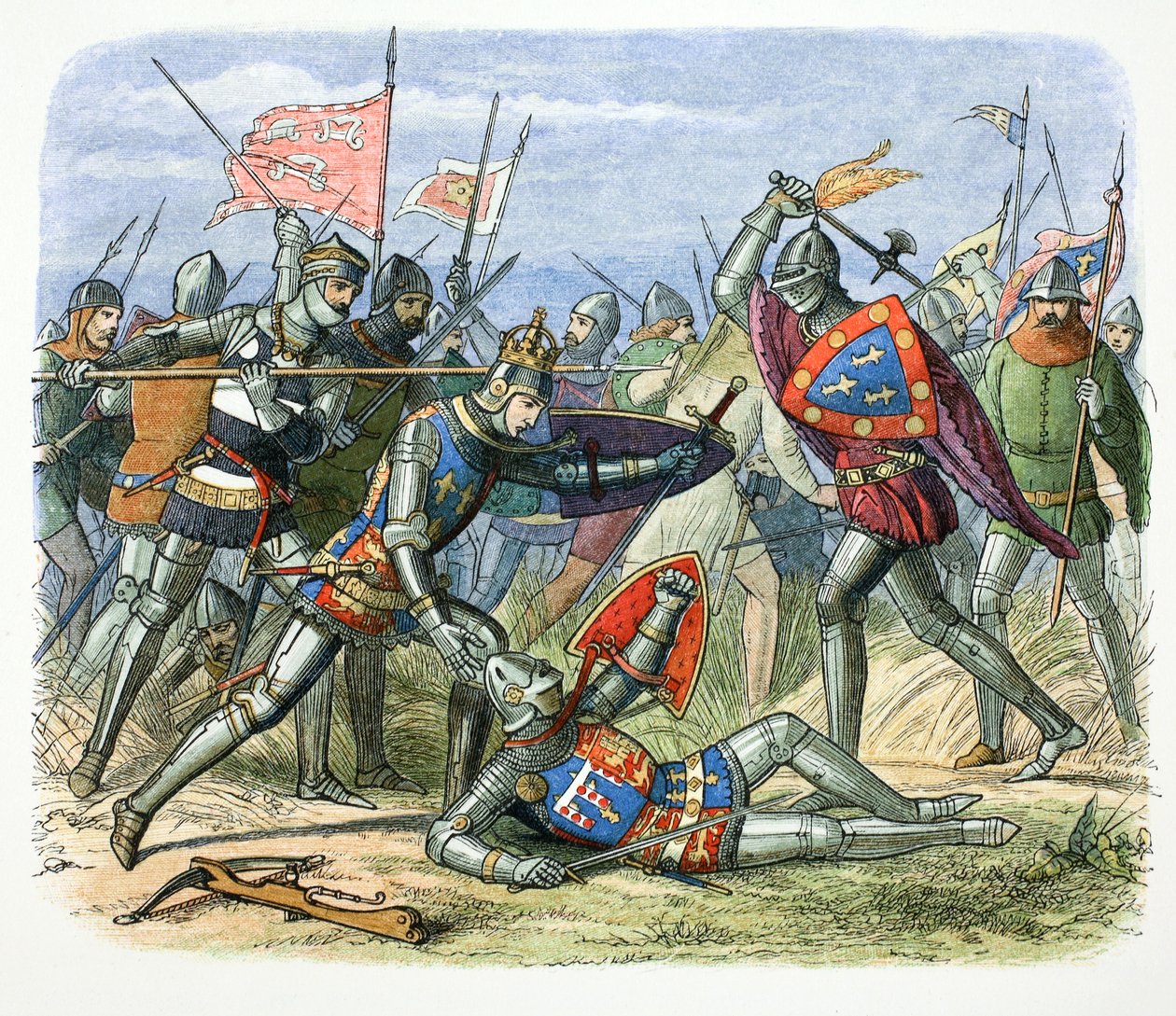 Henry V of England Attacked by the Duke of Alençon at the Battle of ...