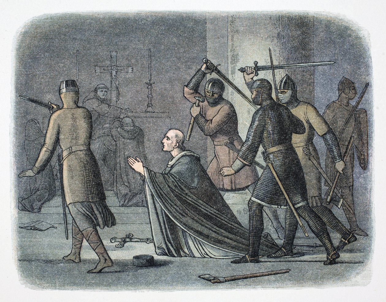 Murder of Thomas Becket, Canterbury Cathedral, Kent, 1170, 1864