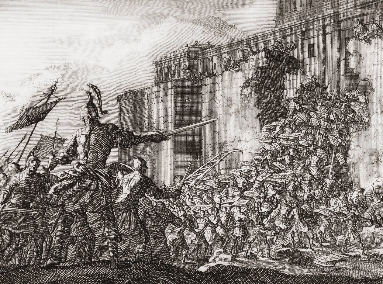 Pompey attacking the Temple in Jerusalem in 63 BC