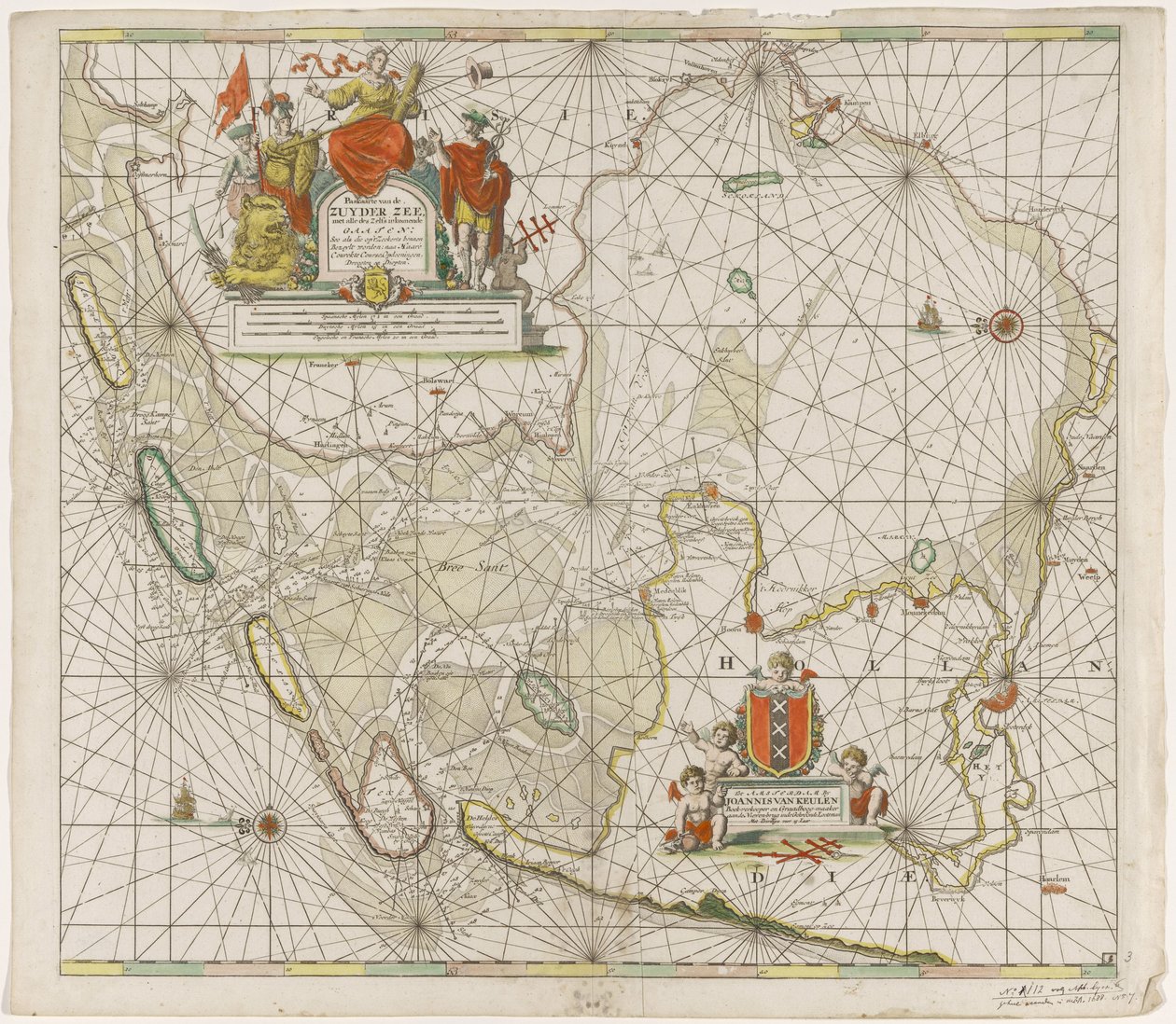 Map of the Zuiderzee and the Wadden Sea by Jan Luyken