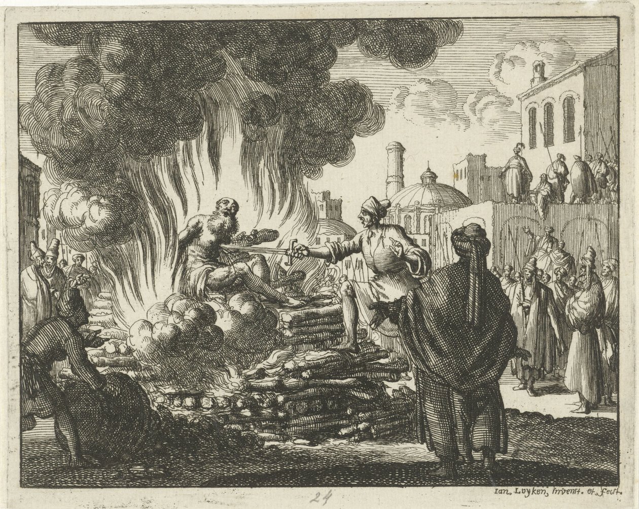 Polycarpus Stabbed at the Stake by Jan Luyken