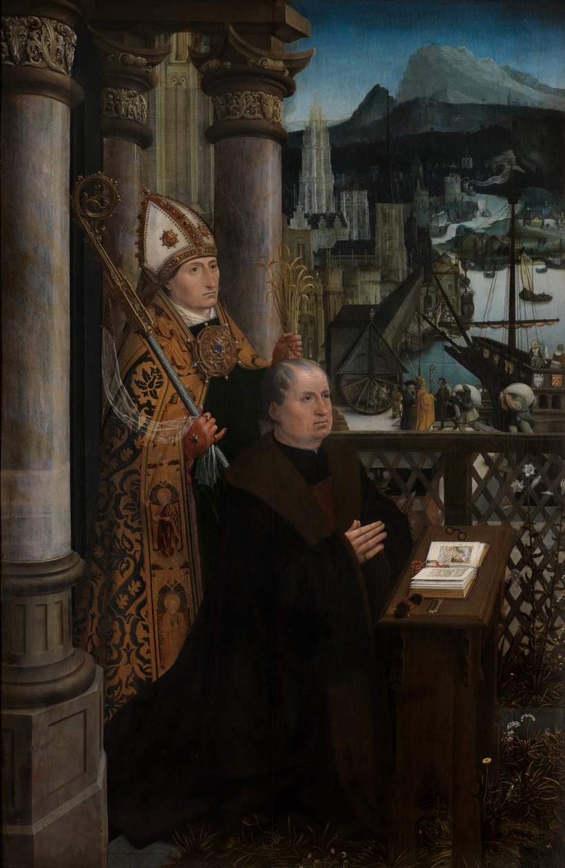 Donor with Saint Nicholas and Donor's Wife with Saint Godeliva, c.1515 ...