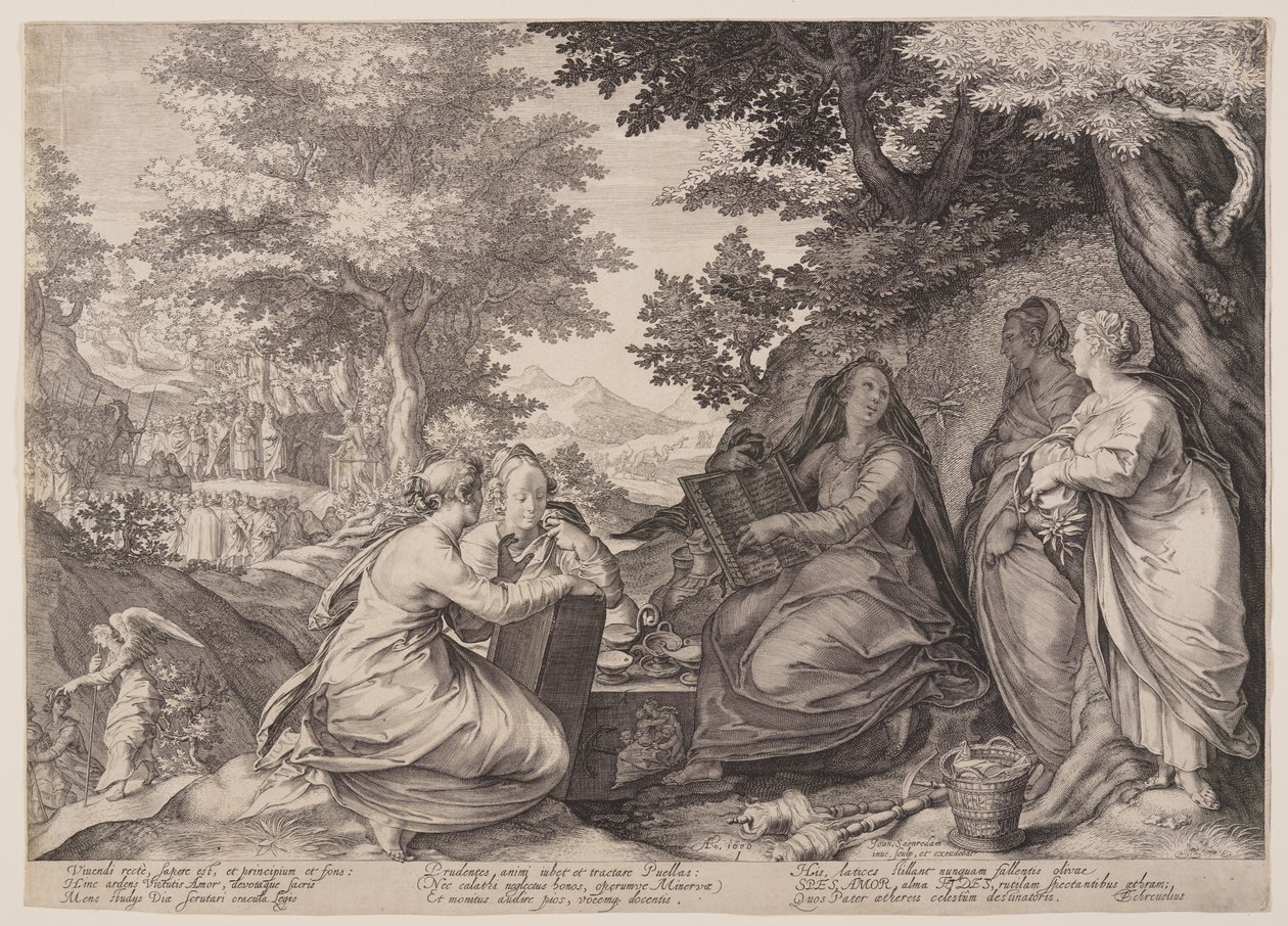 Wise Virgins Gathered Together in a Landscape Before the Preaching of ...