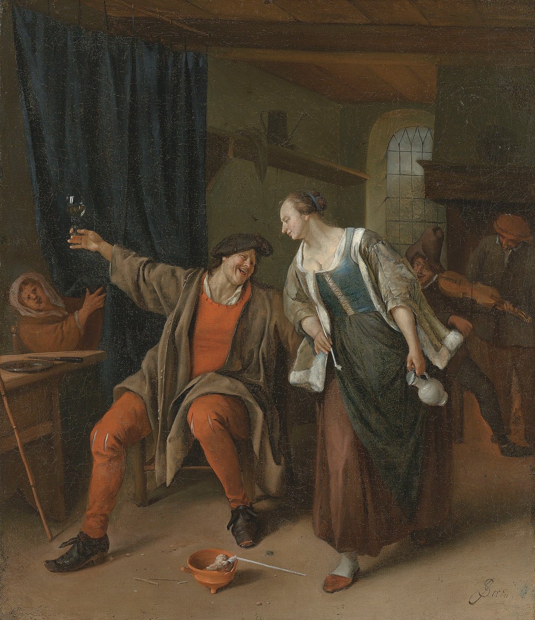 A Peasant Couple Carousing in an Inn by Jan Steen